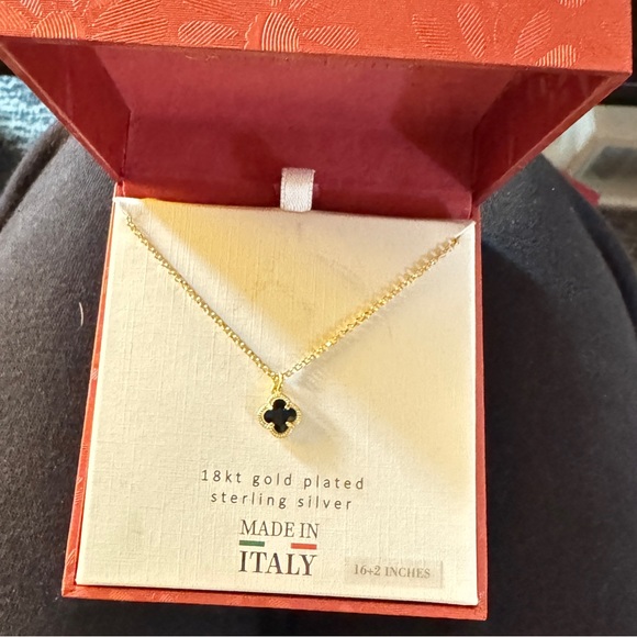 Rachel Zoe | Jewelry | Charlotte And Lexi Black Clover Gold Plated ...